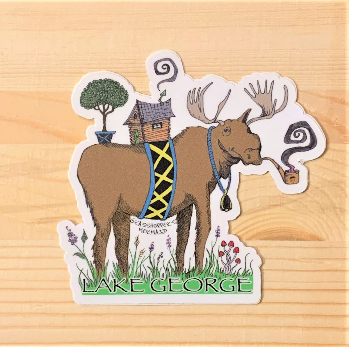 Lake George Hand Drawn Sticker – The Indian Tepee